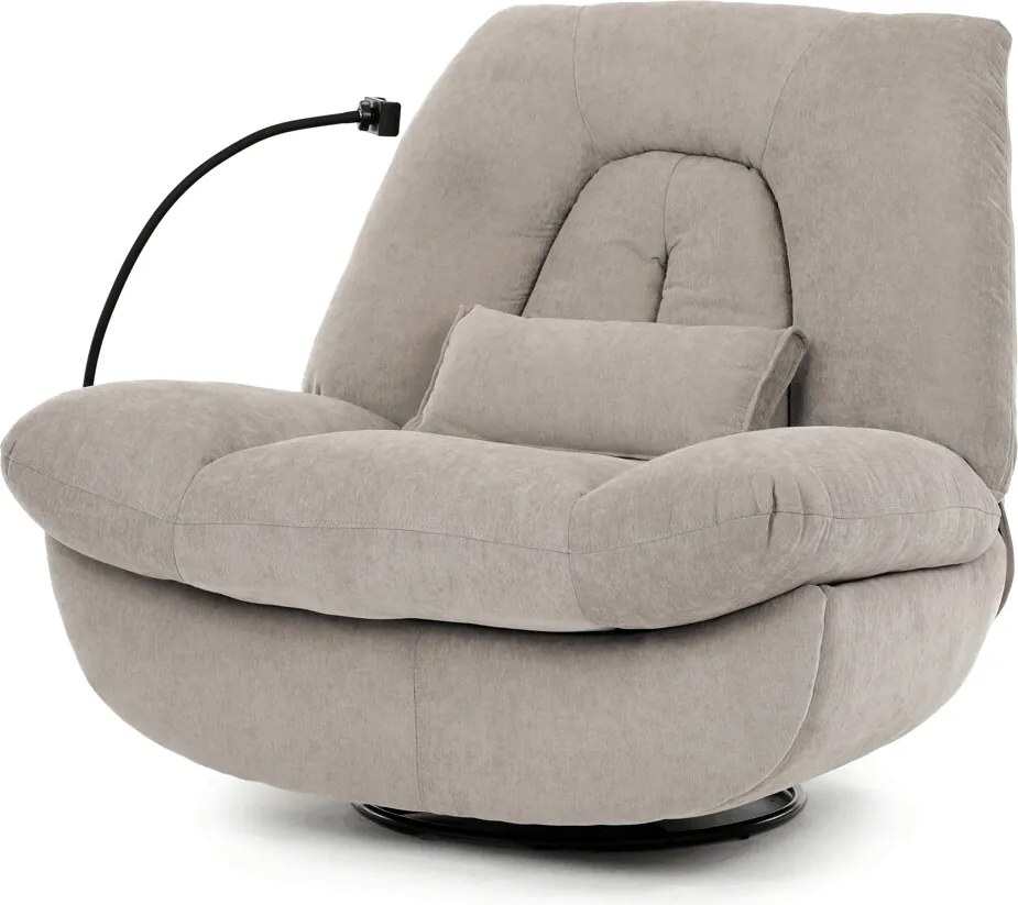 Elektrické polohovací TV křeslo RELAXME - béžová látka