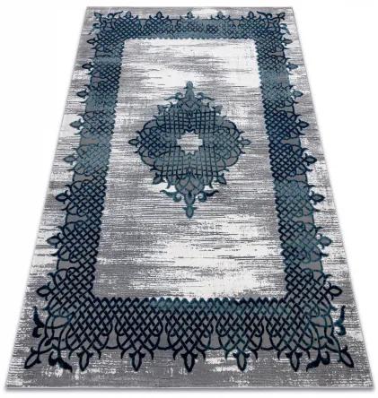 koberec CORE W9797 Rám, růžice strukturální dvě úrovně rouna, modrý velikost 120x170 cm | krásné koberce cz