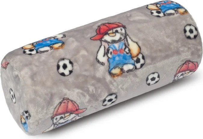 Bellatex Válec Micro dětský motiv průměr 15 x 35 cm Pejsek s míčem Šedá,Modrá