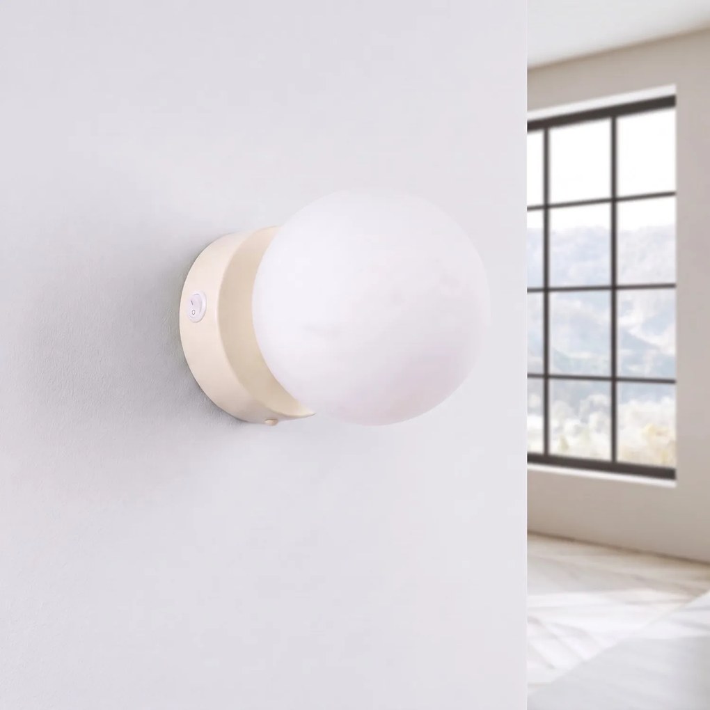 Sollux Lighting Nástěnné svítidlo YOLI 1 béžové s vypínačem