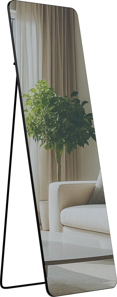 Zrcadlo Gurnee 150x50 cm – černá-matt
