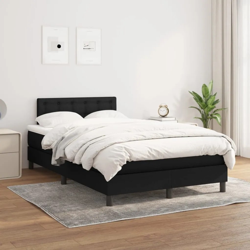 Box spring postel s matrací černá 120x200 cm textil 3140363