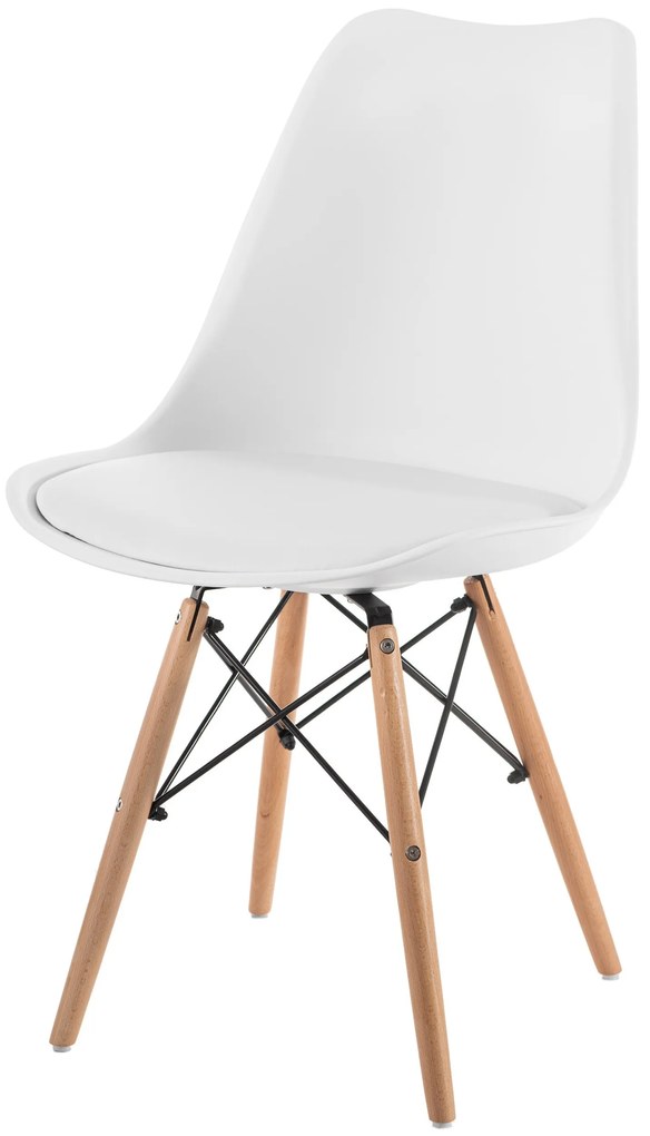Szchara Arrarat skandinávská židle bílá - ekokůže