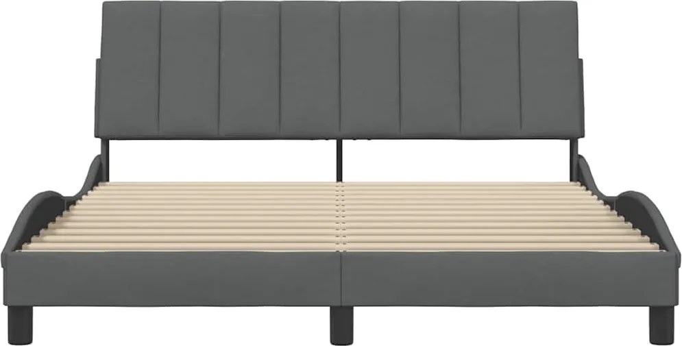 Rám postele bez matrace Hanko tmavě šedý 160 x 200 cm textil 3310399