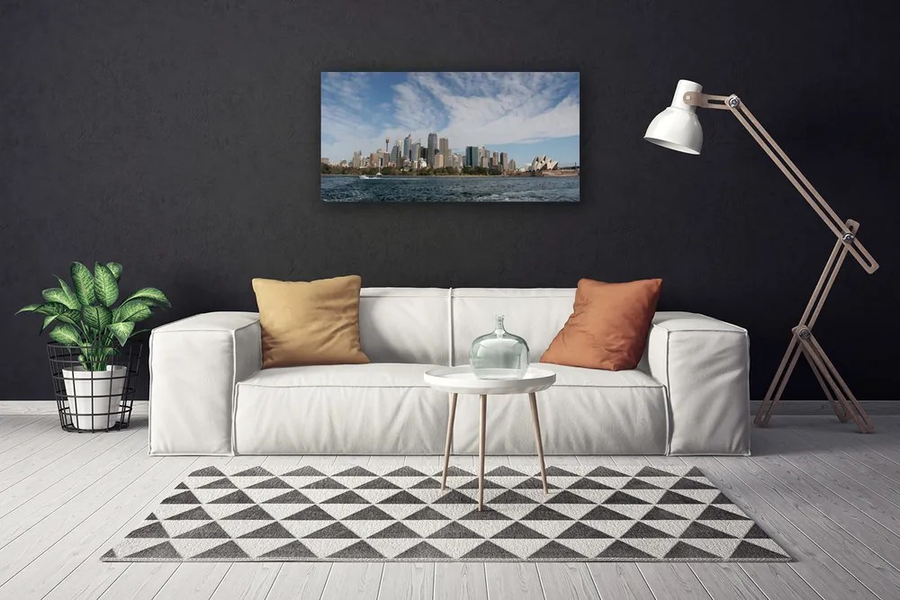 Obraz na plátně Město Moře Domy Sydney 140x70 cm