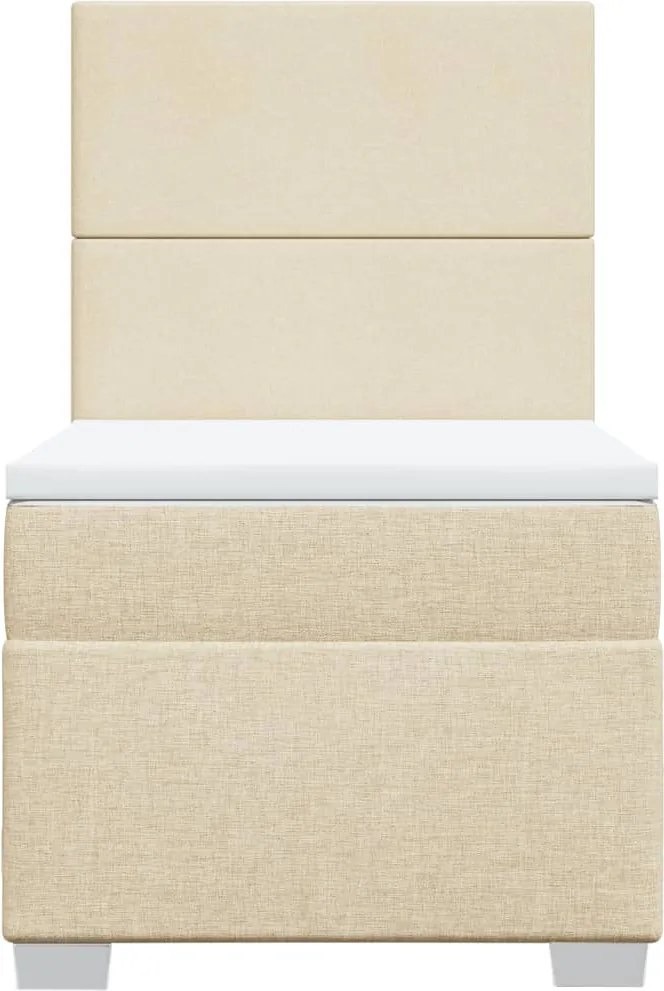 Box spring postel s matrací krémová 90x200 cm textil 3292669
