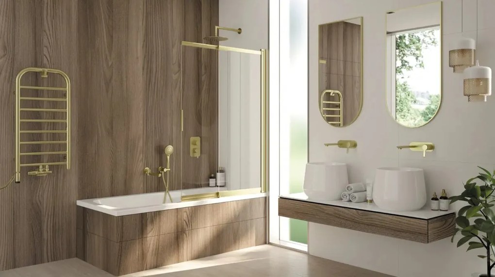 Deante Silia, koupelnový radiátor 500x1210 mm, 458W, zlatá matná, DEA-AGI_RG41