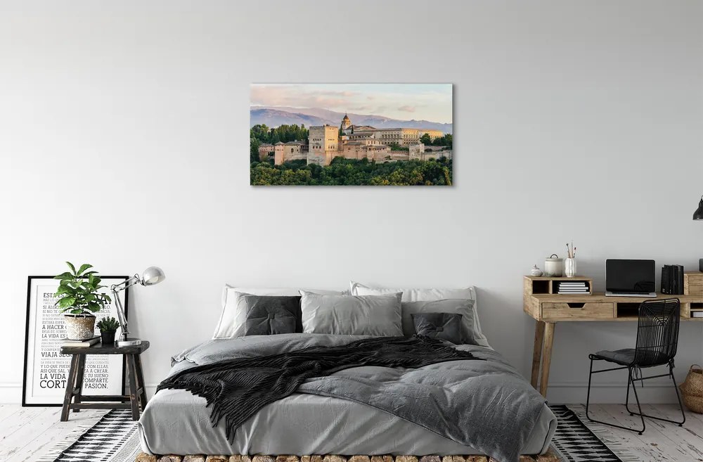 Obrazy na plátně Španělsko Castle horský les 140x70 cm