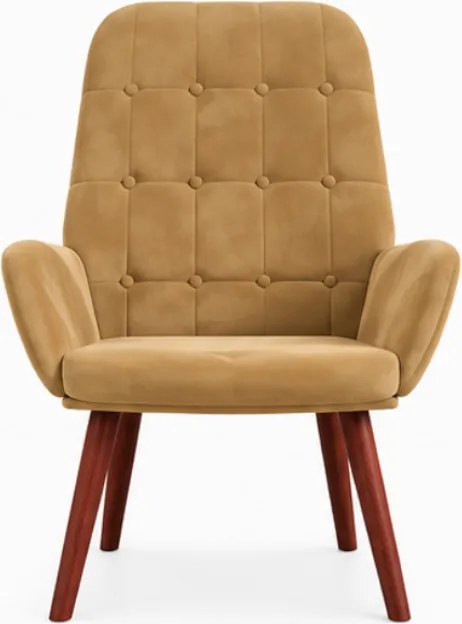 relaxační křeslo, odpočinkové, dřevo/kov/textil, 96x69x78 cm, nohy tmavé/hnědá, Dekorino KR20260053