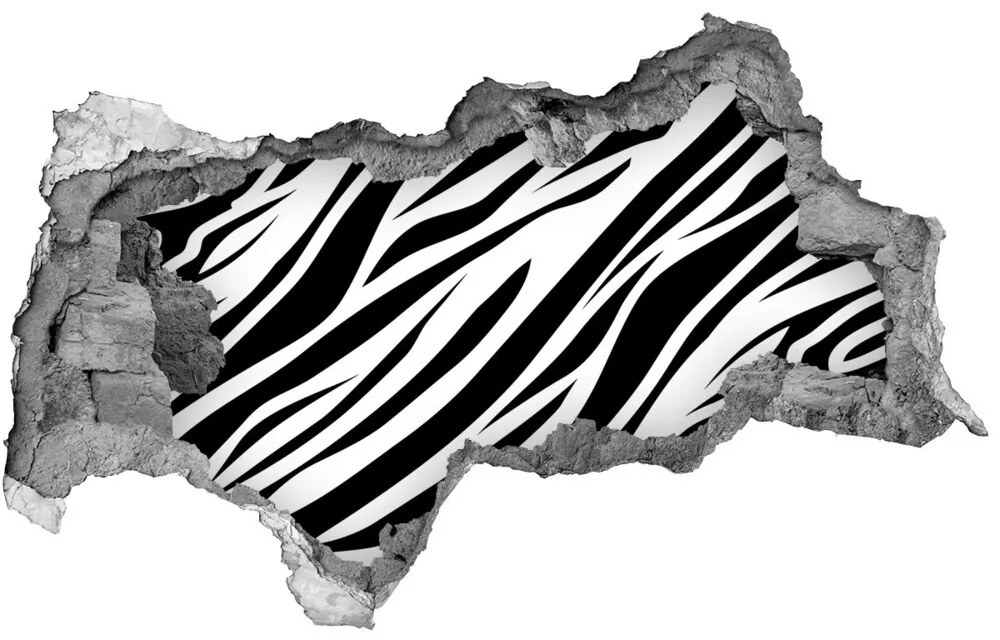 Wallmuralia Samolepící díra zeď 3D Zebra pozadí 95x73 cm