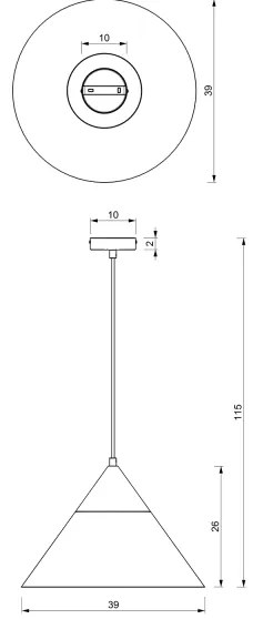 Lustr na lanku SINGLE 1xE27/15W/230V mosaz/buk