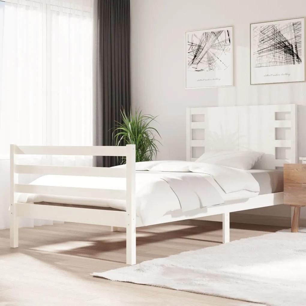 vidaXL Rám postele masivní borovice 100 x 200 cm [3104277] Barva: Bílá