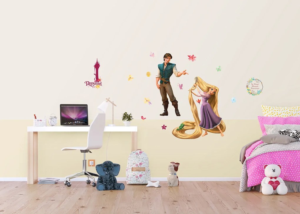 Dětská samolepka na zeď Disney Locika a Flynn | 65 x 85 cm | DDK852