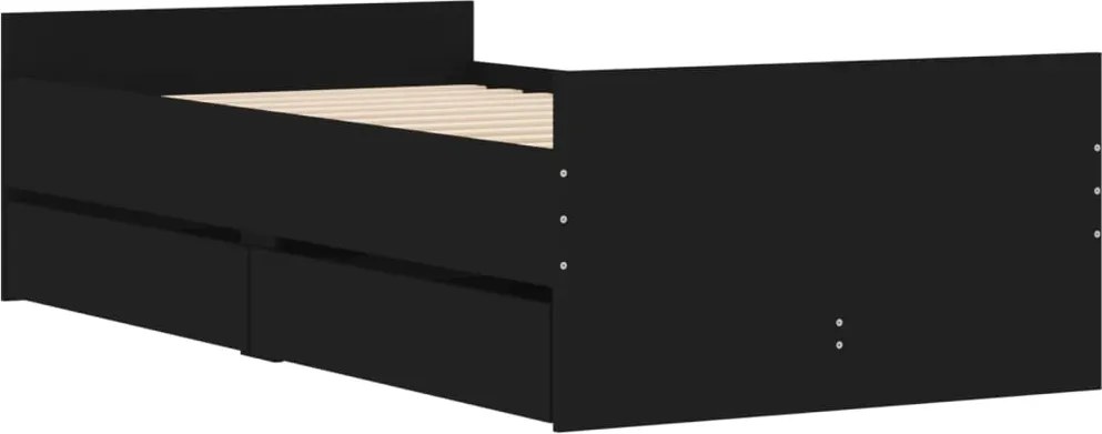 Rám postele se zásuvkami černý 75 x 190 cm Small Single 3207386