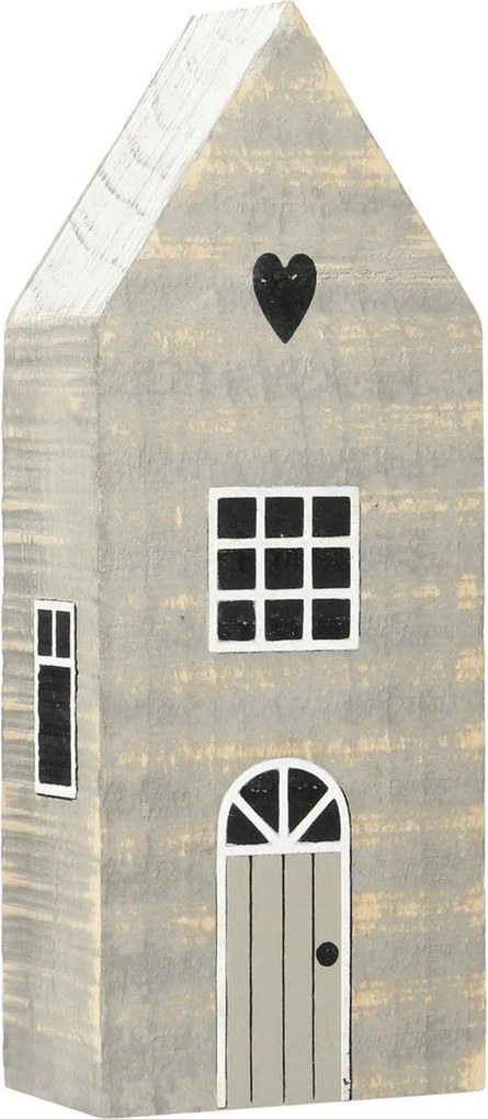 Dekorace Sněhový domeček 19cm white grey