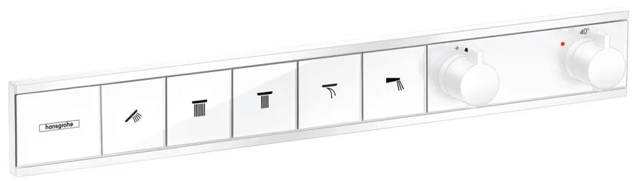 Hansgrohe RainSelect, baterie pod omítku na 5 spotřebičů, matná bílá 15384700