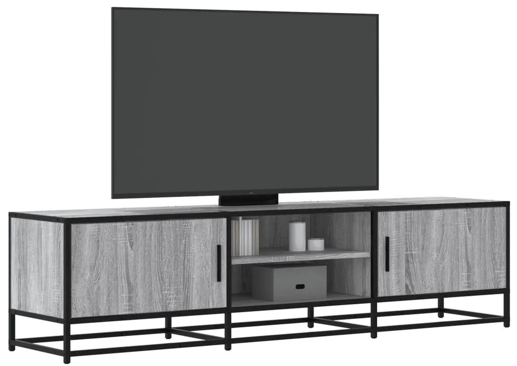 TV skříňka šedá sonoma 160 x 35 x 41 cm kompozitní dřevo a kov