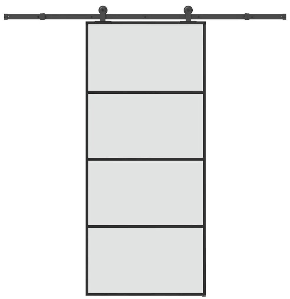 Posuvné dveře s kováním 90x205 cm ESG sklo a hliník 3332872