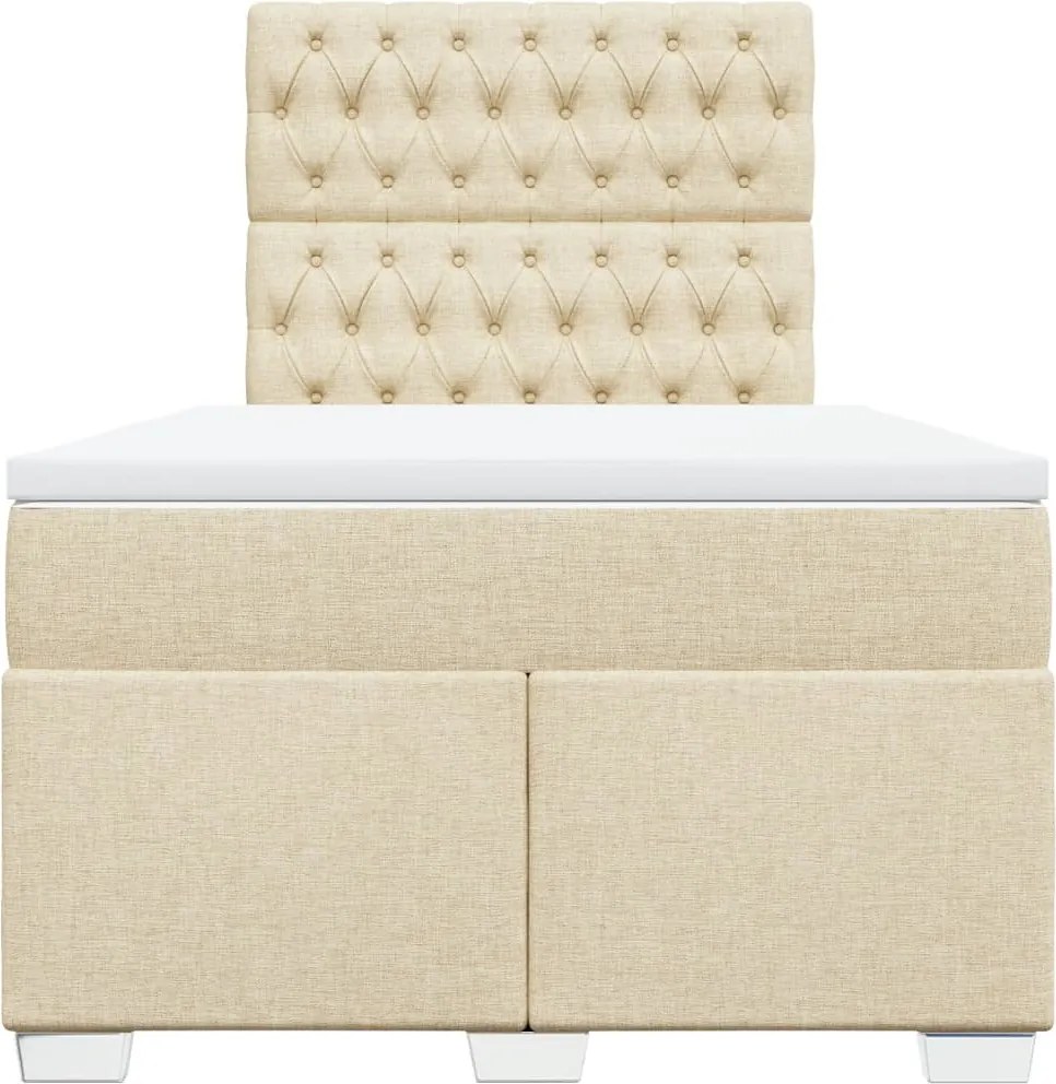 Box spring postel s matrací krémová 120x200 cm textil 3292767