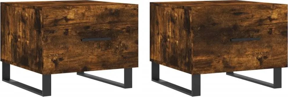 vidaXL Konferenční stolky 2 ks 50 x 50 x 40 cm kompozitní dřevo [829455] Barva: hnědý dub