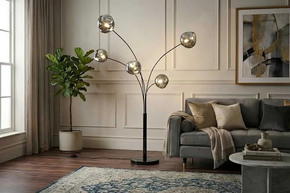 Designová stojanová lampa Hanzila 200 cm šedá