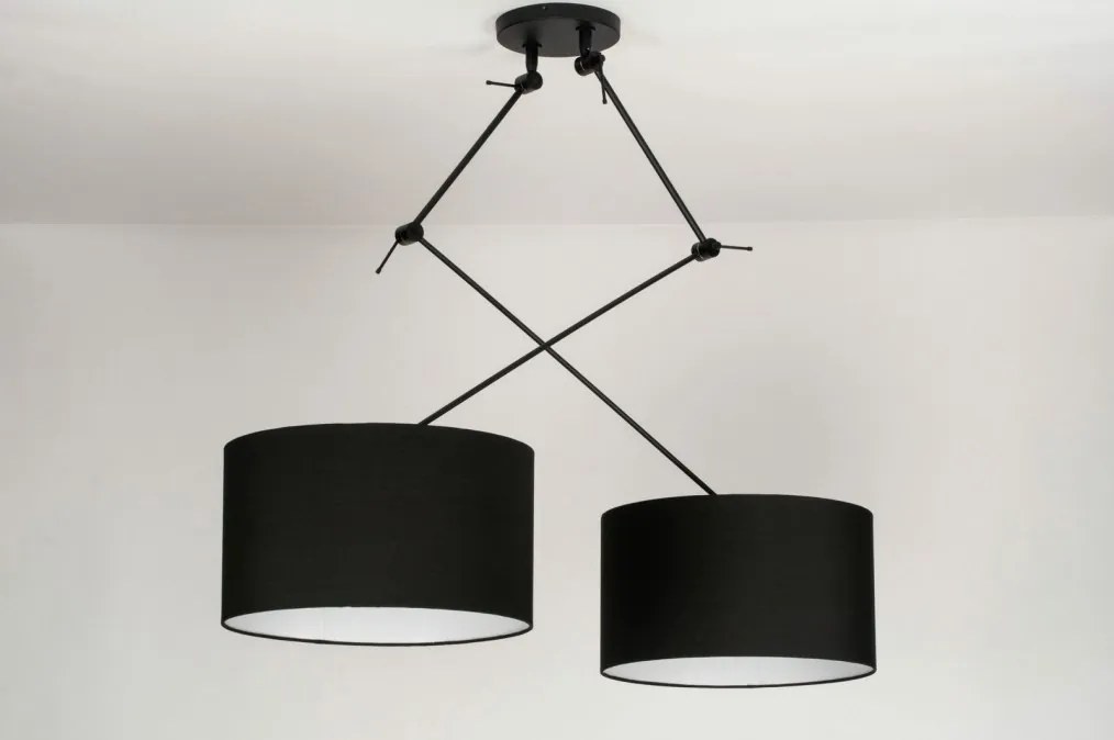 Závěsné designové černé svítidlo nad stůl Snap Light Duo Black and Black