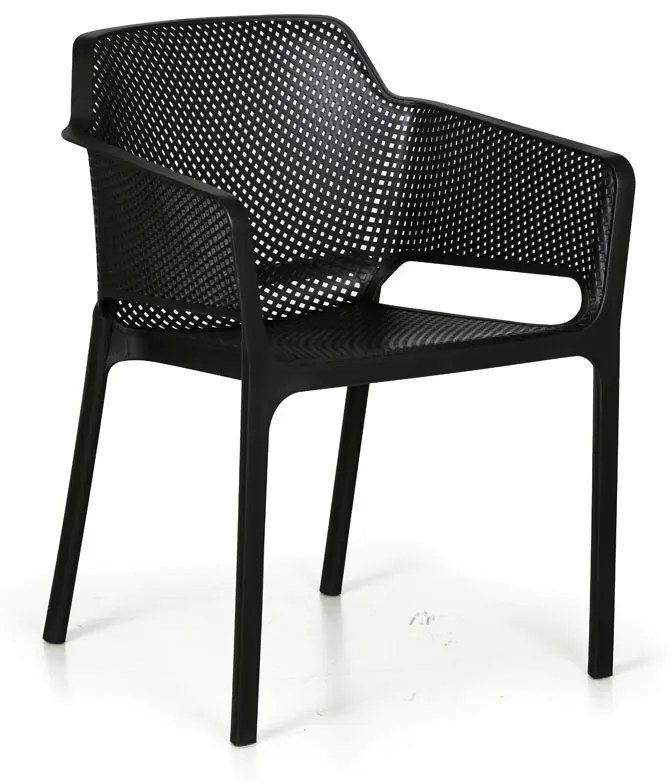 B2B Partner Plastová bistro židle RUSTIC, černá, balení 4 ks