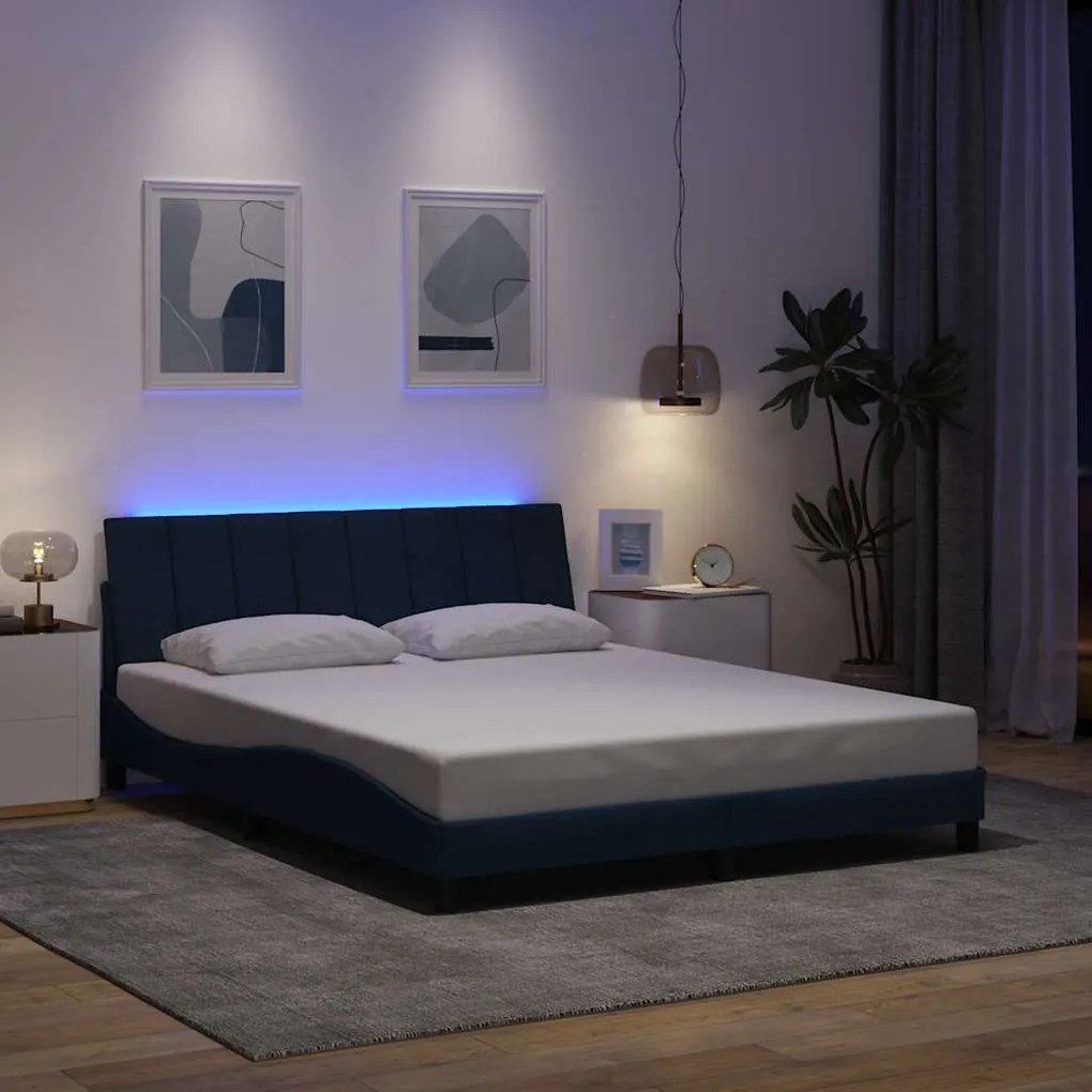 Rám postele bez matrace Hanko modrý 160 x 200 cm textil 3310474