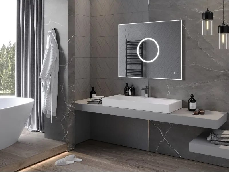 Mexen Koga podsvícené koupelnové zrcadlo 100 x 80 cm, LED 6000K, antizapaření - 9821-100-080-611-00