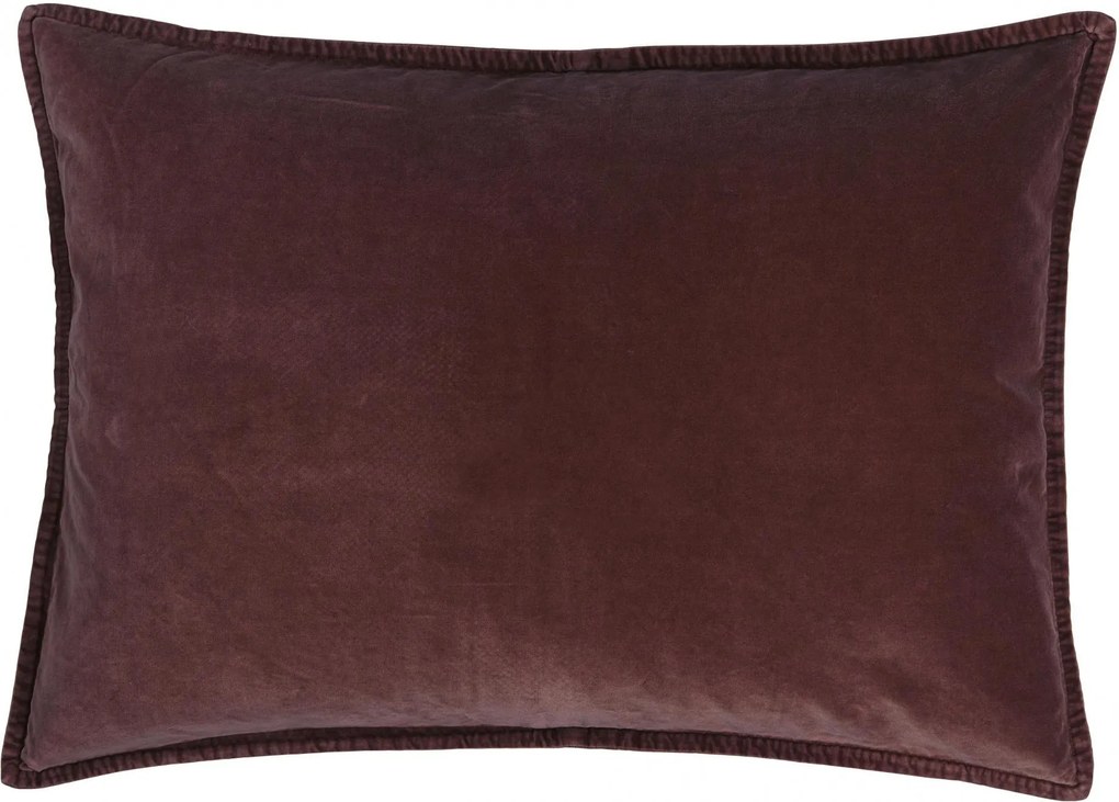 IB LAURSEN Sametový povlak na polštář Aubergine 50x70 cm, červená barva, fialová barva, textil