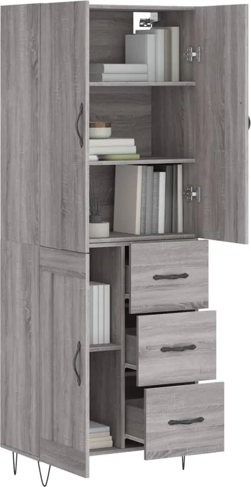 Skříň highboard šedá sonoma 69,5 x 34 x 180 cm kompozitní dřevo 3198111