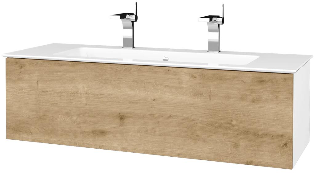 Dřevojas Koupelnová skříň VARIANTE SZZ 120 (umyvadlo Pura) Varianta: N01 Bílá lesk / N06 Lava