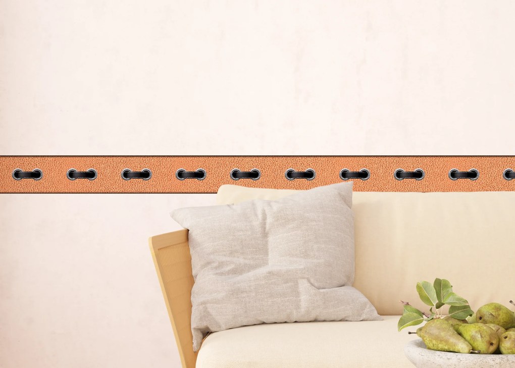 Samolepící bordura na zeď Kožený Pásek | 5 m x 13.8 cm | DWB8245