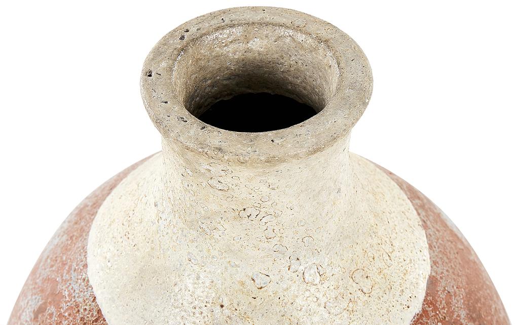 Pálená hlína Dekorativní váza 37 Hnědá Bílá BURSA Beliani