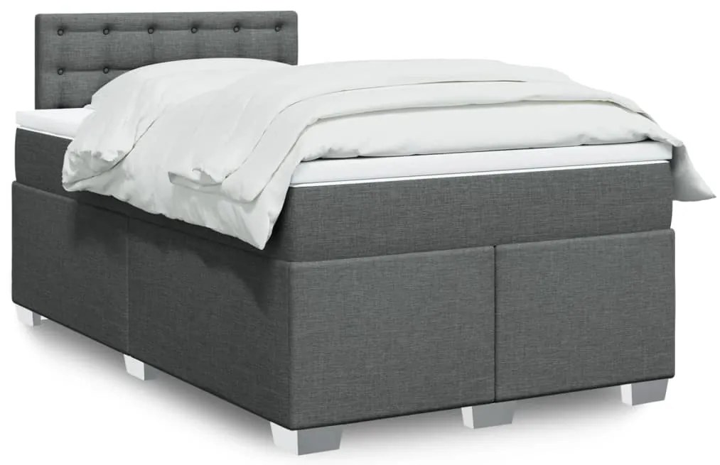 Box spring postel s matrací tmavě šedá 120x200 cm textil 3288170