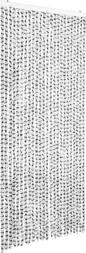 Závěs proti hmyzu bílý a tmavě šedý 100 x 220 cm Chenille 325456