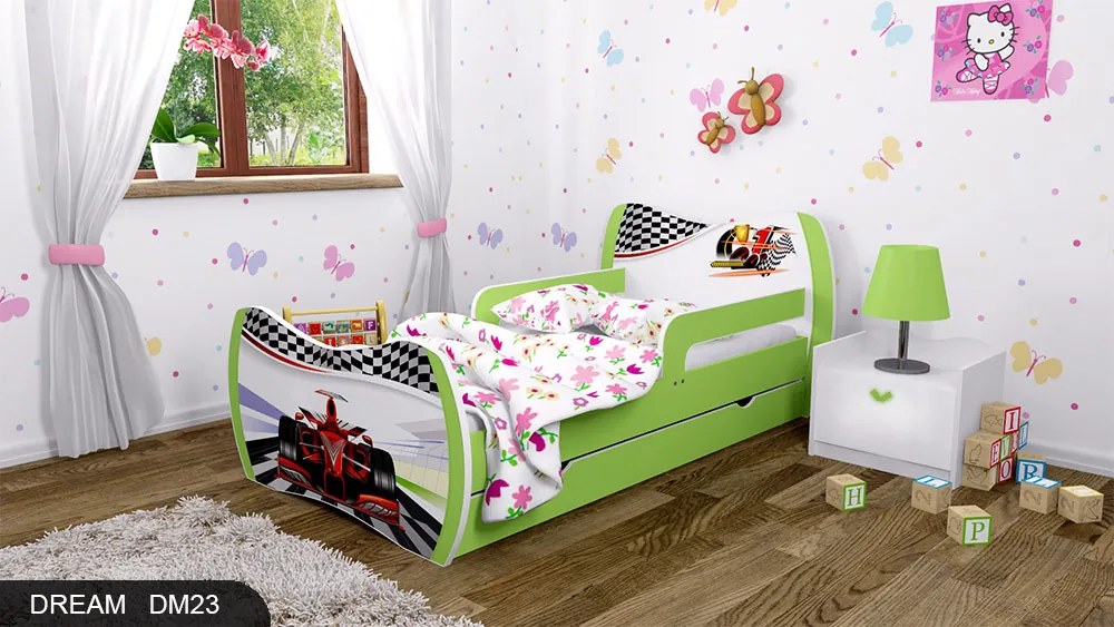 Dětská postel Dream vzor 23 140x70 cm zelená