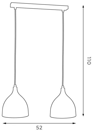 Lustr na lanku NOAK 2xE27/15W/230V černá