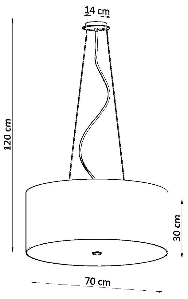 Závěsné svítidlo Otto, 1x černé textilní stínítko, (bílé sklo), (fi 70 cm)