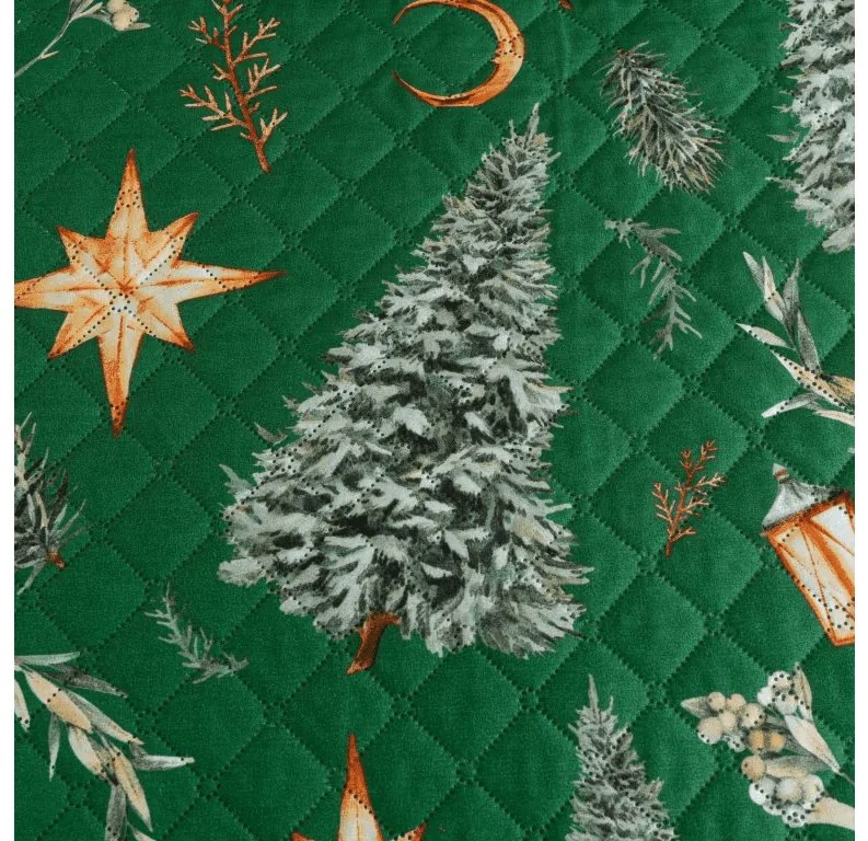 Přehoz na postel GREEN CHRISTMAS, zelený Rozměr: 170 x 210 cm