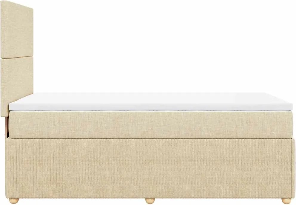 Box spring postel s matrací krémová 90x200 cm textil 3294237
