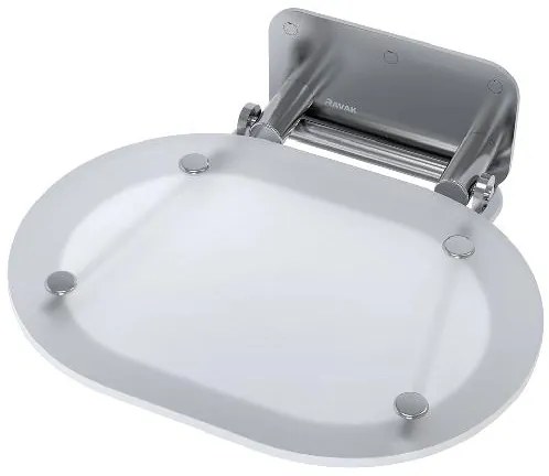 Ravak Ovo Chrome - Sprchové sedátko 41x38 cm, nerez/bílá B8F0000029