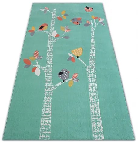 Makro Abra  Dětský kusový koberec PASTEL 18405/043 - Ptáčci zele 120 x 170
