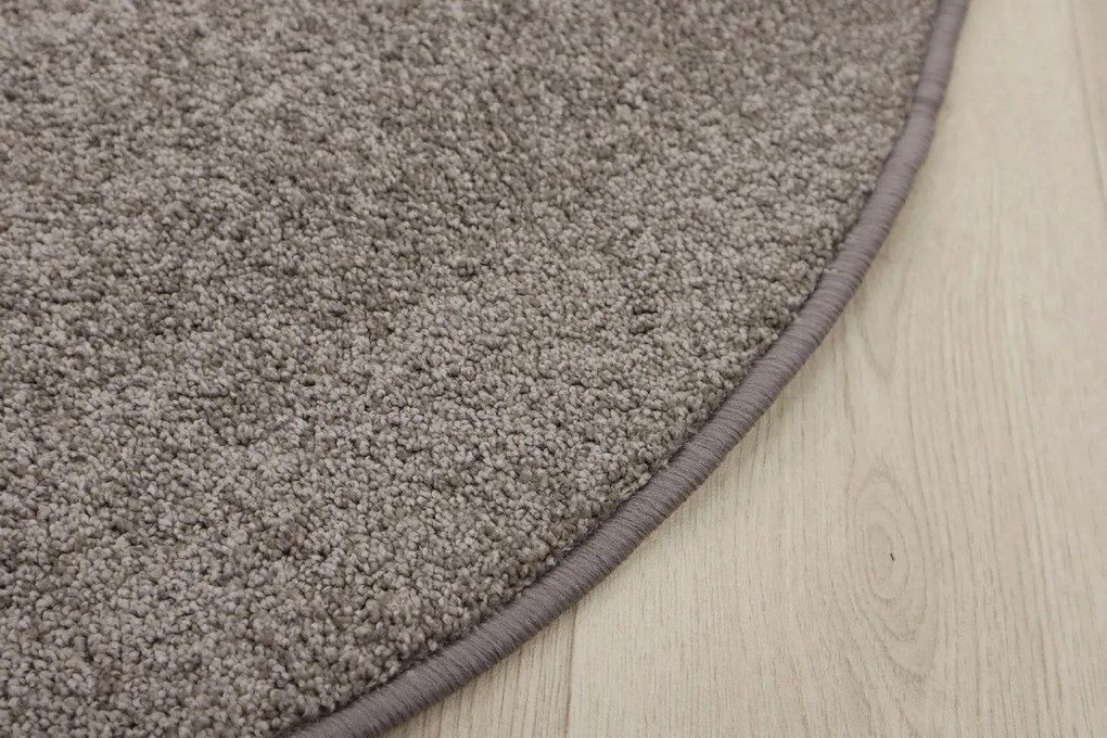 Vopi, Kusový koberec Capri béžový kruh, 250x250 (průměr) kruh, hnědá