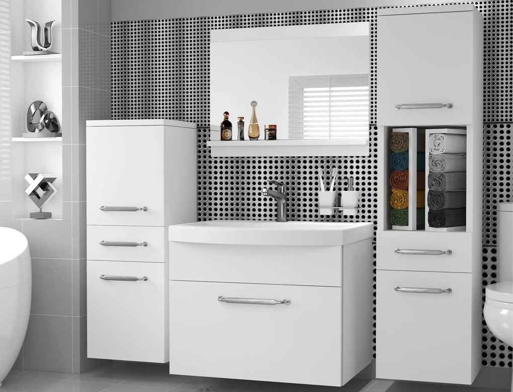 Koupelnový nábytek skříňky s umyvadlem a zrcadlem bílá matná  ROD PRIMO M 5/0/W/W/0/ZINC