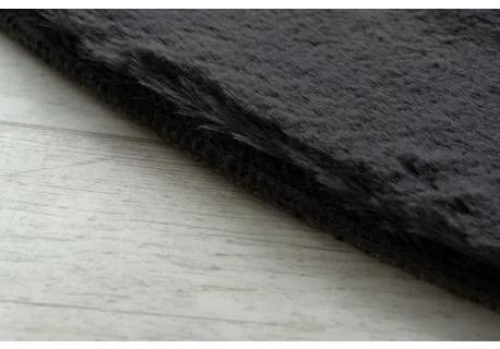 Dywany Luszczow Kusový koberec kulatý BUNNY antracit, imitace králíčí kožešiny Rozměr koberce: 100 cm KRUH