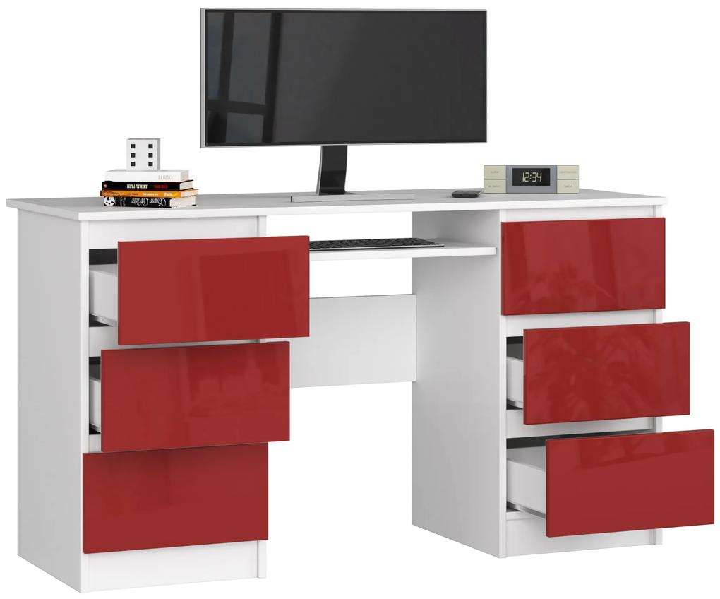 PC stolek Behati (bílá + červený lesk). 1069614