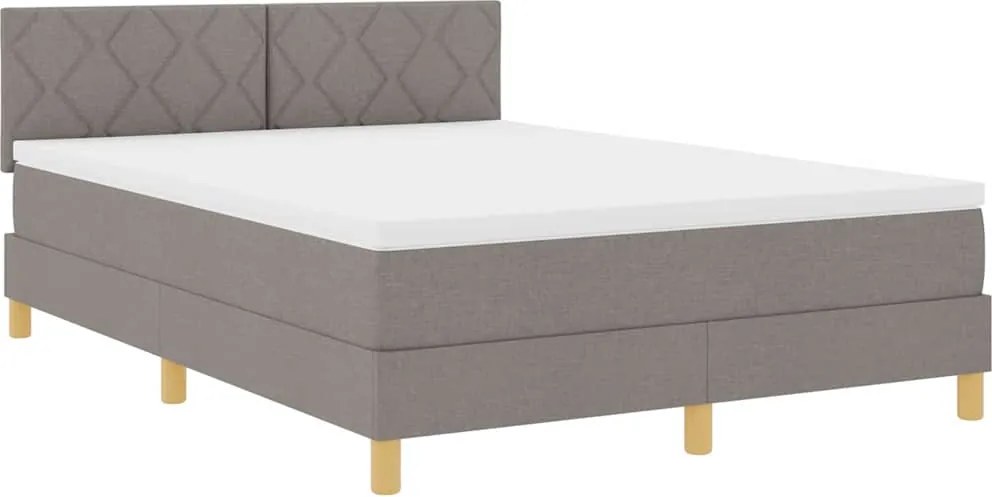 Postel s boxspringem s polštářem Taupe 140 x 190 cm textil 3338997