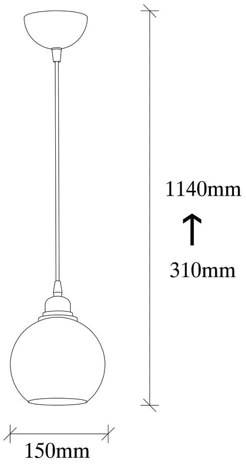 Černé závěsné svítidlo se skleněným stínidlem ø 15 cm Smoked – Opviq lights