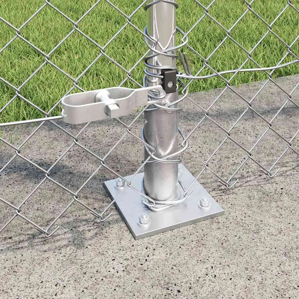 Zábradlí s betonovým základem 10 x 1,4 m Pozinkovaná ocel 3351287